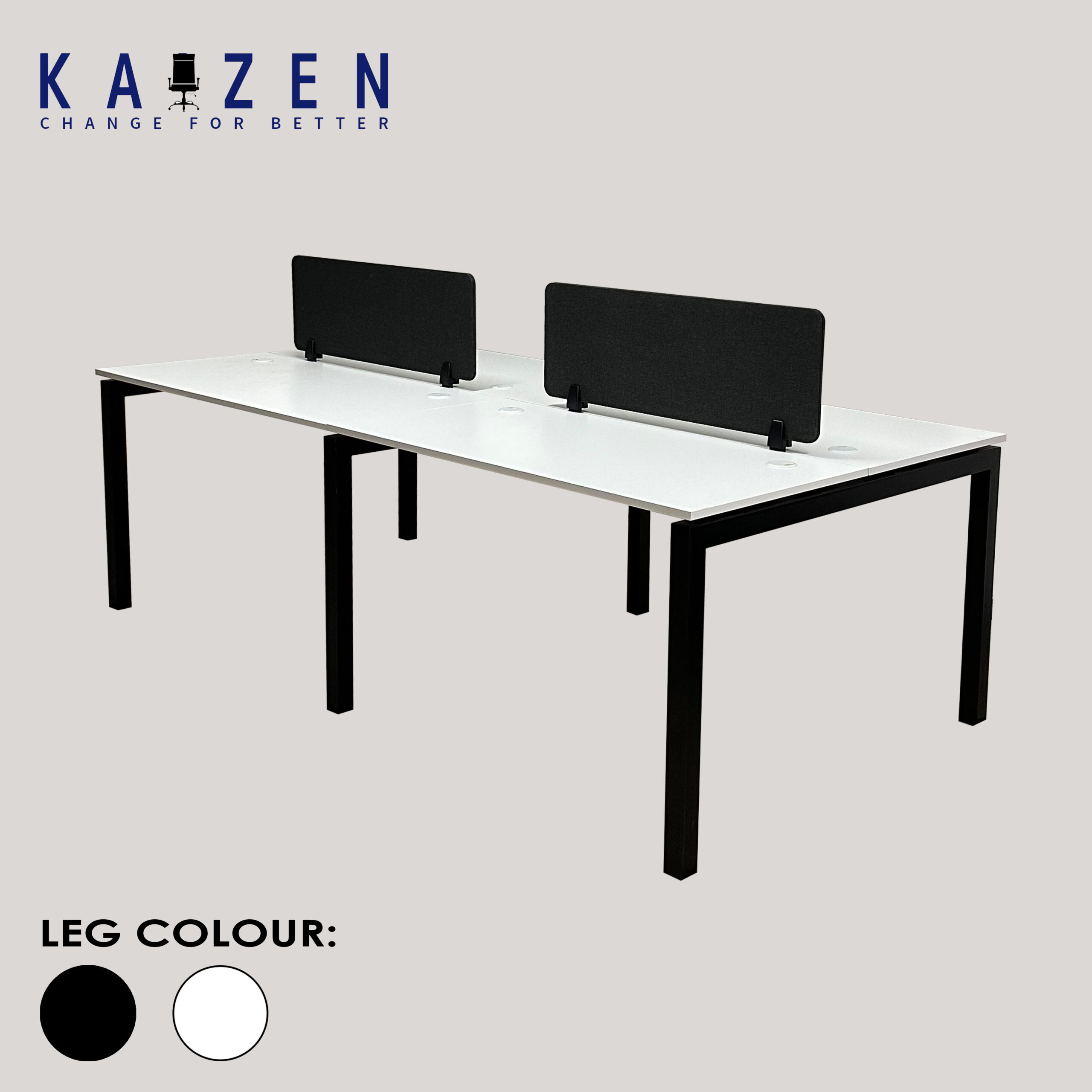 CS4-03 Cluster of 4 (Metal N Leg) c/w Frameless Fabric Partition ...
