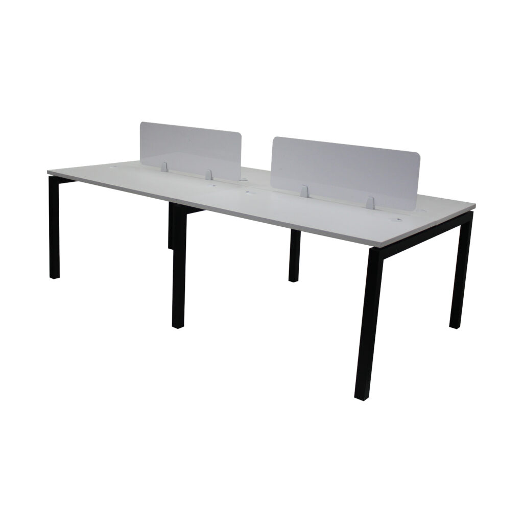 CS4-02 Cluster of 4 (Metal N Leg) c/w Acrylic Partition