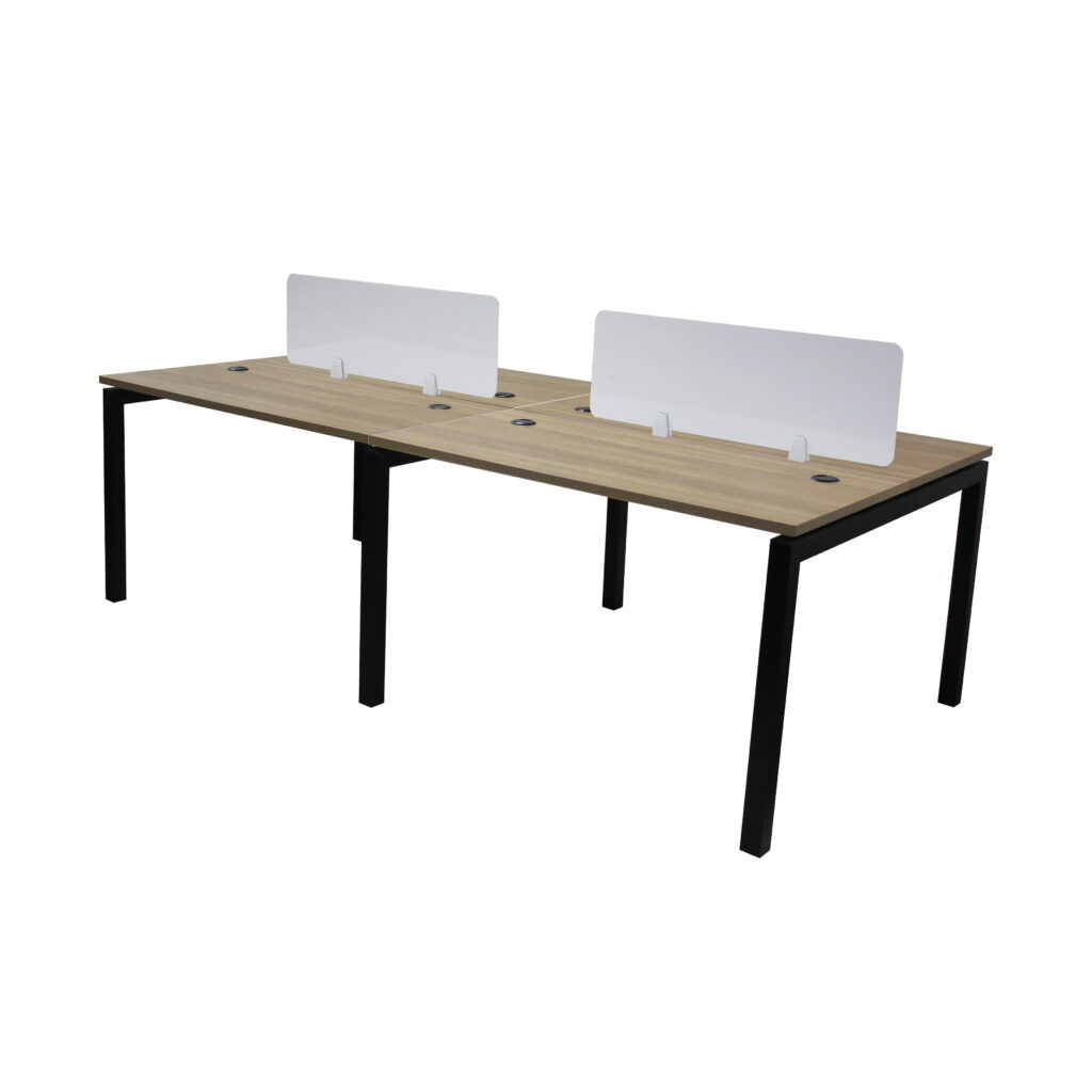 CS4-02 Cluster of 4 (Metal N Leg) c/w Acrylic Partition